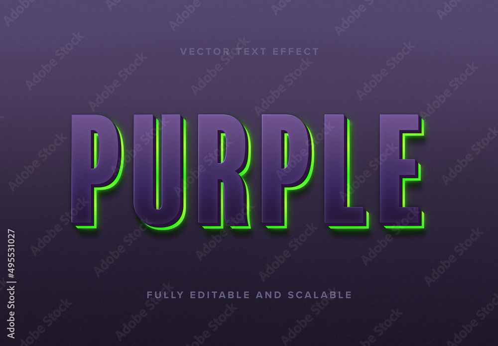 Purple Neon Art Glow Vector Text Effect Stock Template | Adobe Stock