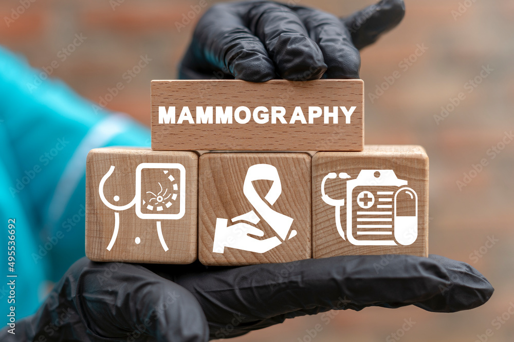 Concept of Mammography. Medical x-ray procedure examination of female ...