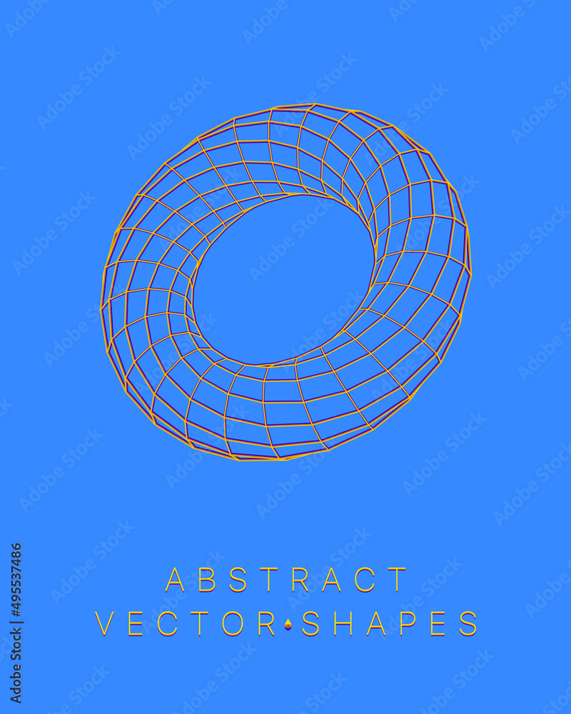 Geometric Shape For Design Wireframe Illustration Molecular Grid 3d