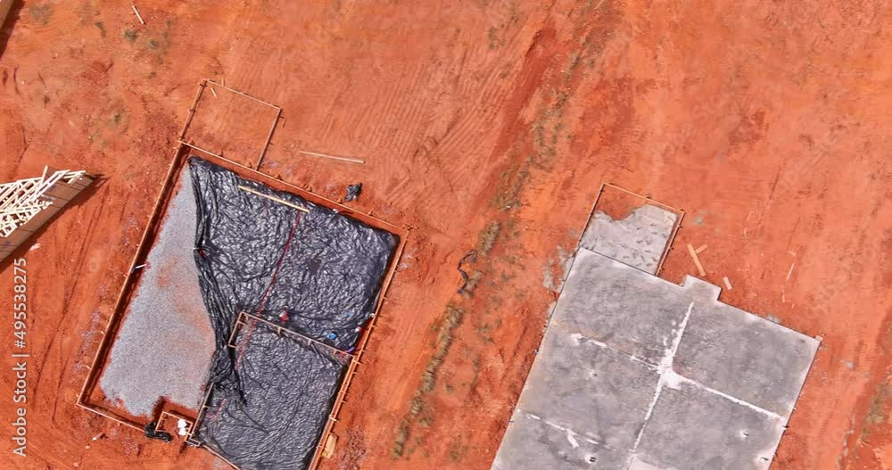 Laying installation of underground utilities in a drainage plastic pipe ...