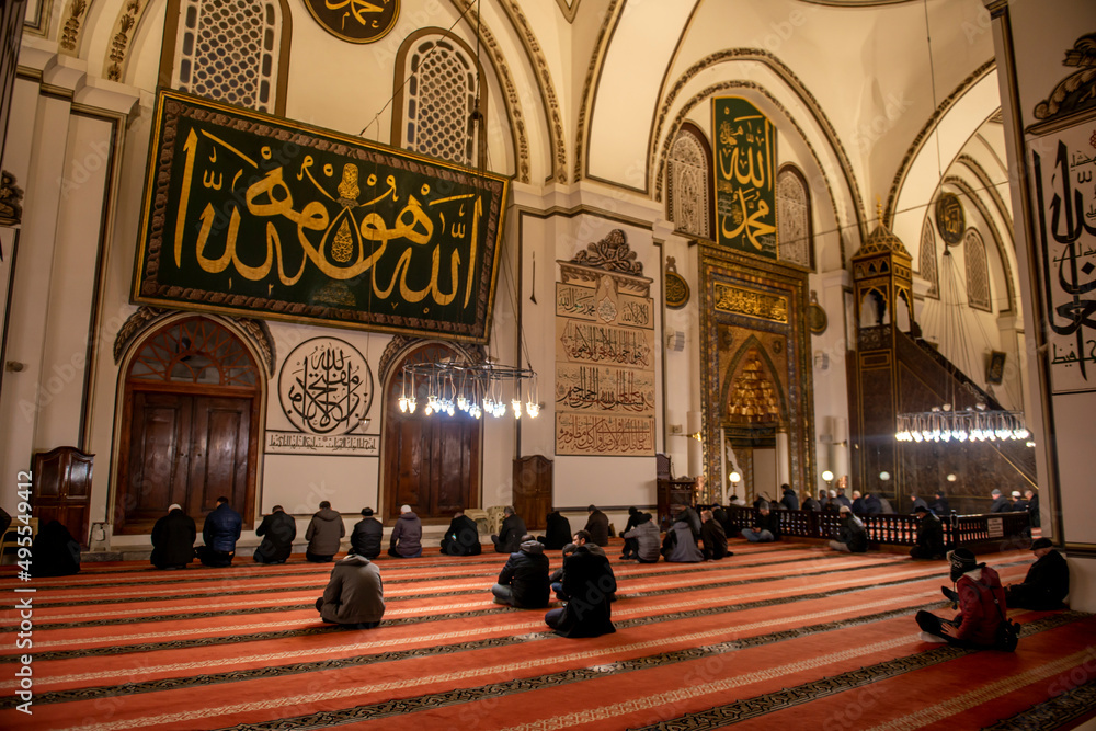 Grand Mosque of Bursa. Ulu Camii Stock Photo | Adobe Stock