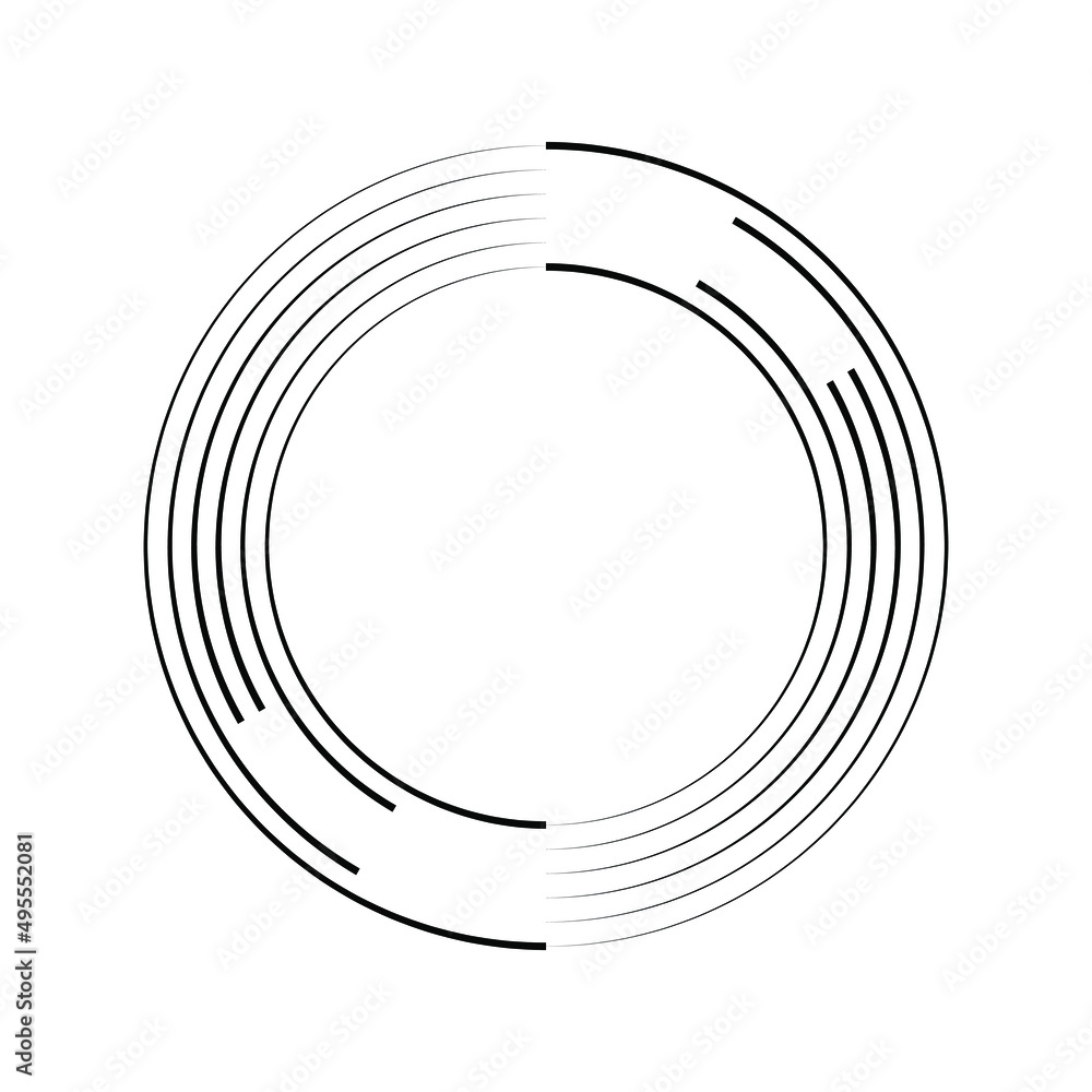 Speed lines in circle form. Trendy design element for frame, round ...