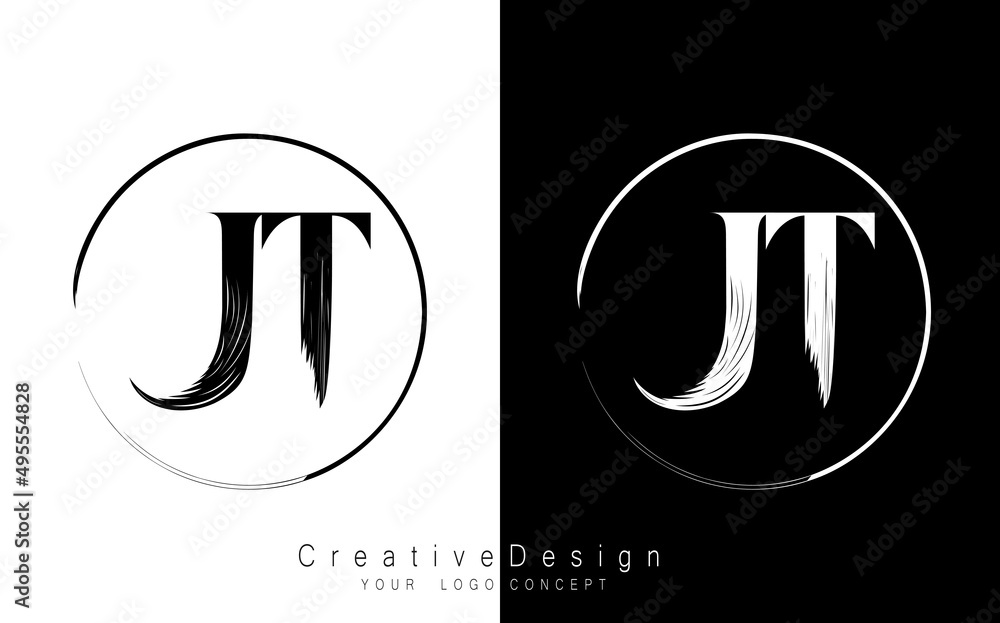 JT letter logo design template vector Stock Vector | Adobe Stock