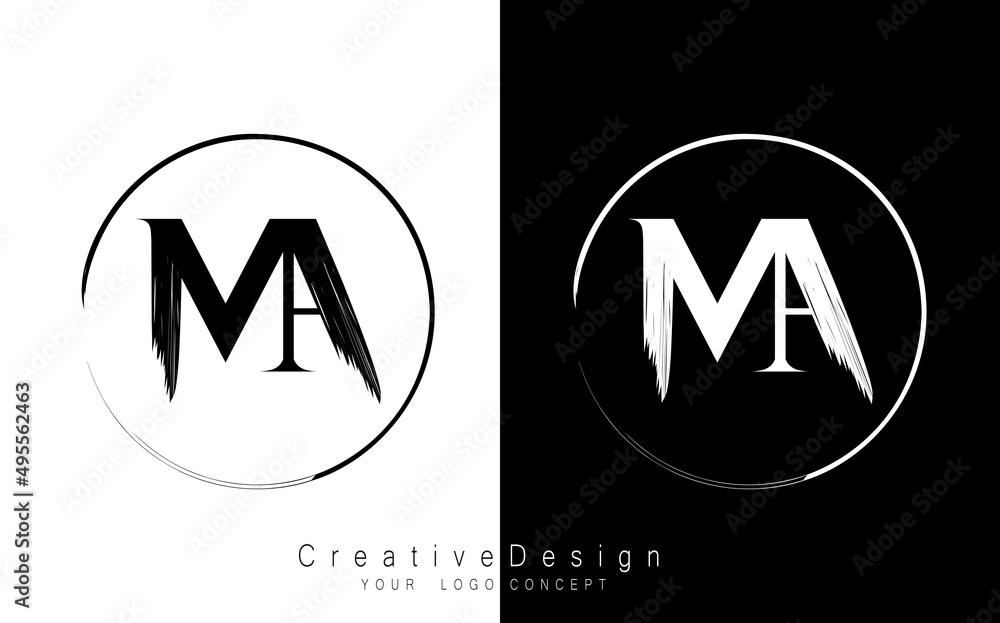 MA letter logo design template vector Stock Vector | Adobe Stock