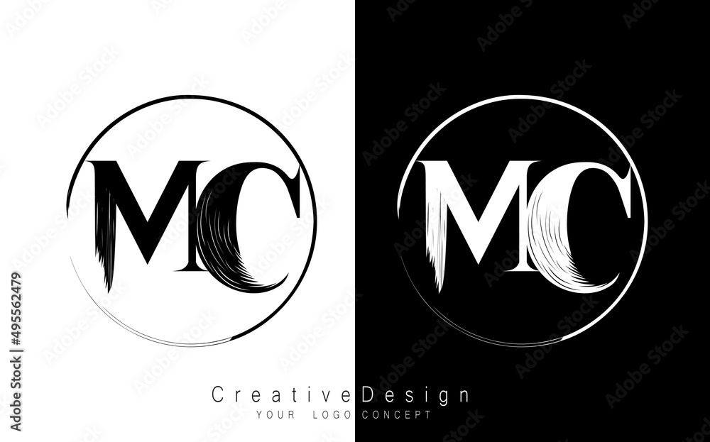 MC letter logo design template vector Stock Vector | Adobe Stock