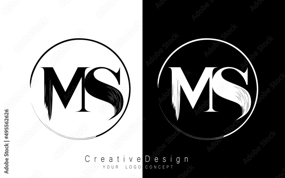 MS letter logo design template vector Stock Vector | Adobe Stock