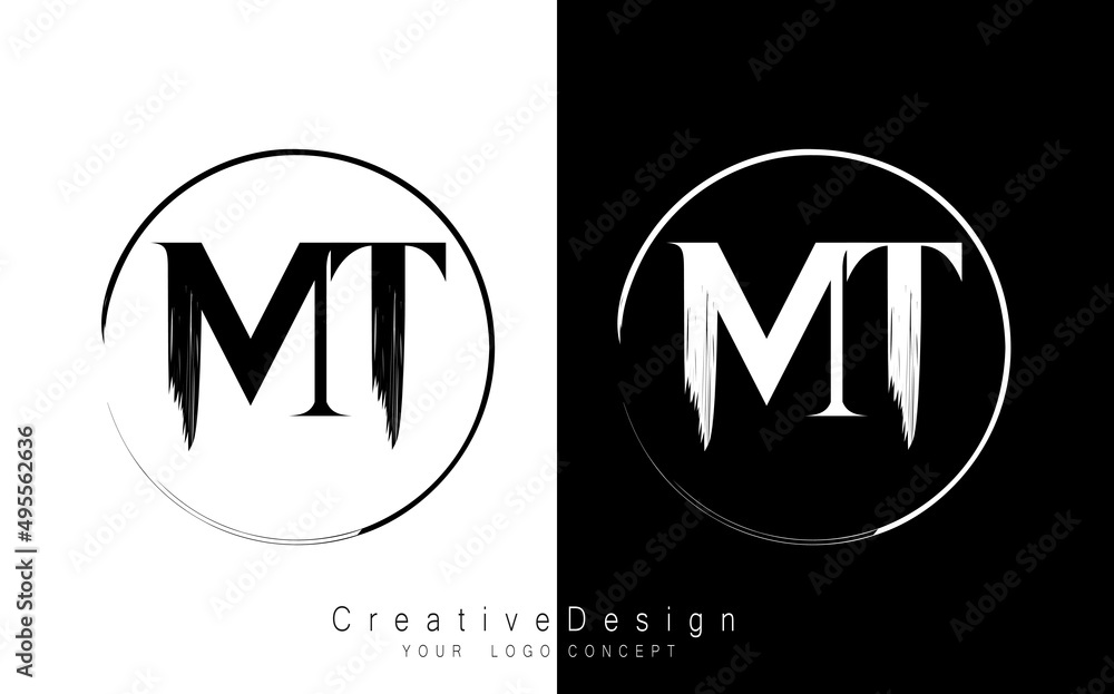 MT letter logo design template vector Stock Vector | Adobe Stock