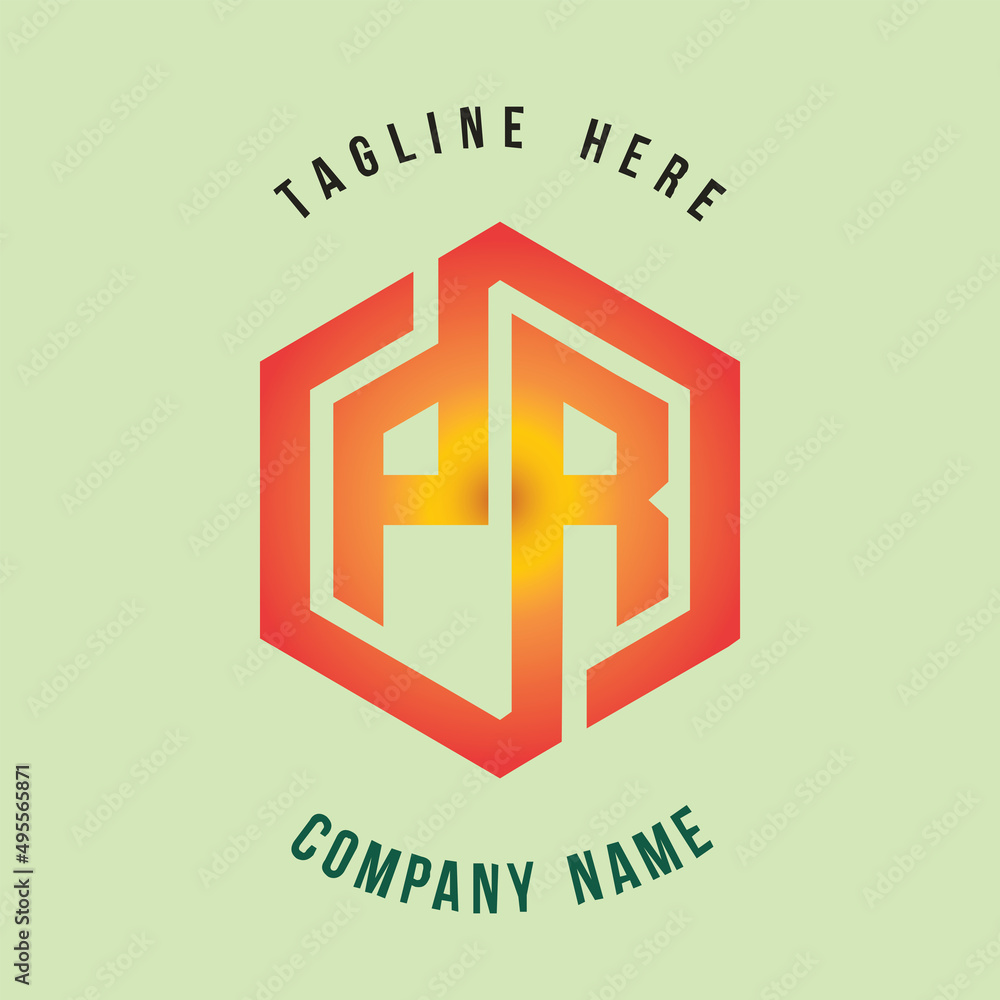 PR lettering logo is simple, easy to understand and authoritative Stock ...