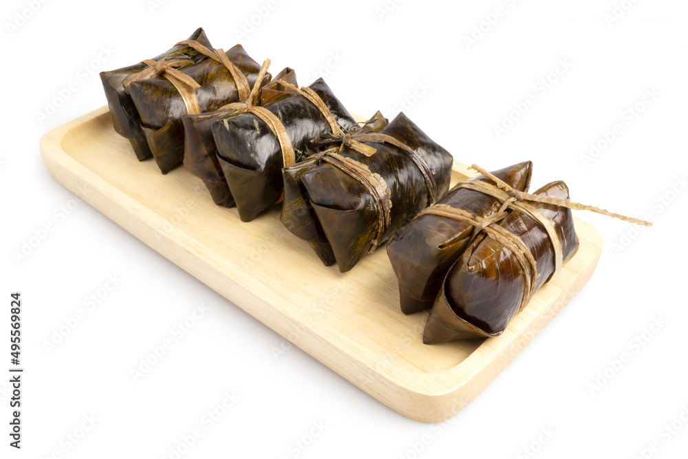 Khao Tom Mud or Khao Tom Pad, Traditional Thai dessert made from ...