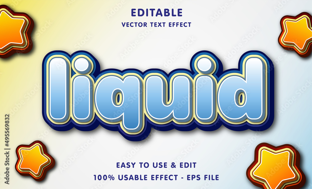 liquid editable text effect with modern and simple style, usable for ...