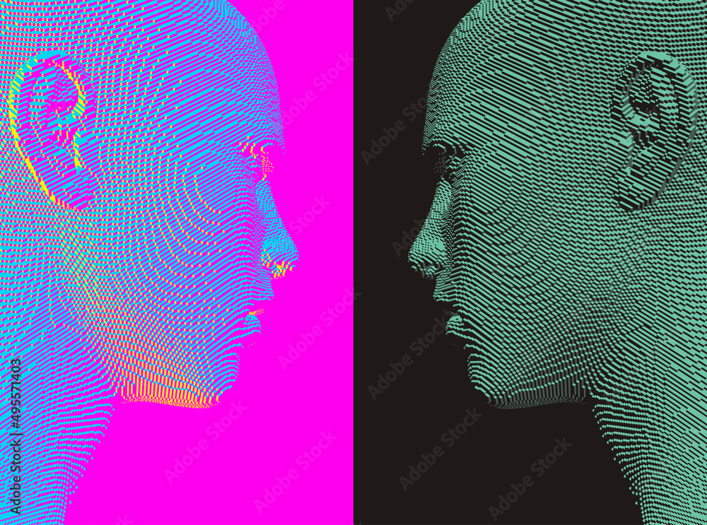 Two opponents facing each other. Conflict. People talk face to face ...