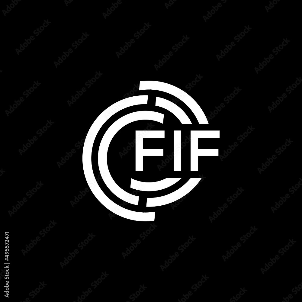 FIF letter logo design on Black background. FIF creative initials ...