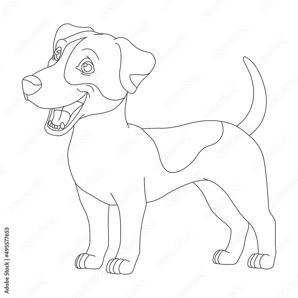 Cute puppy dog outline coloring page for kids animal coloring page ...