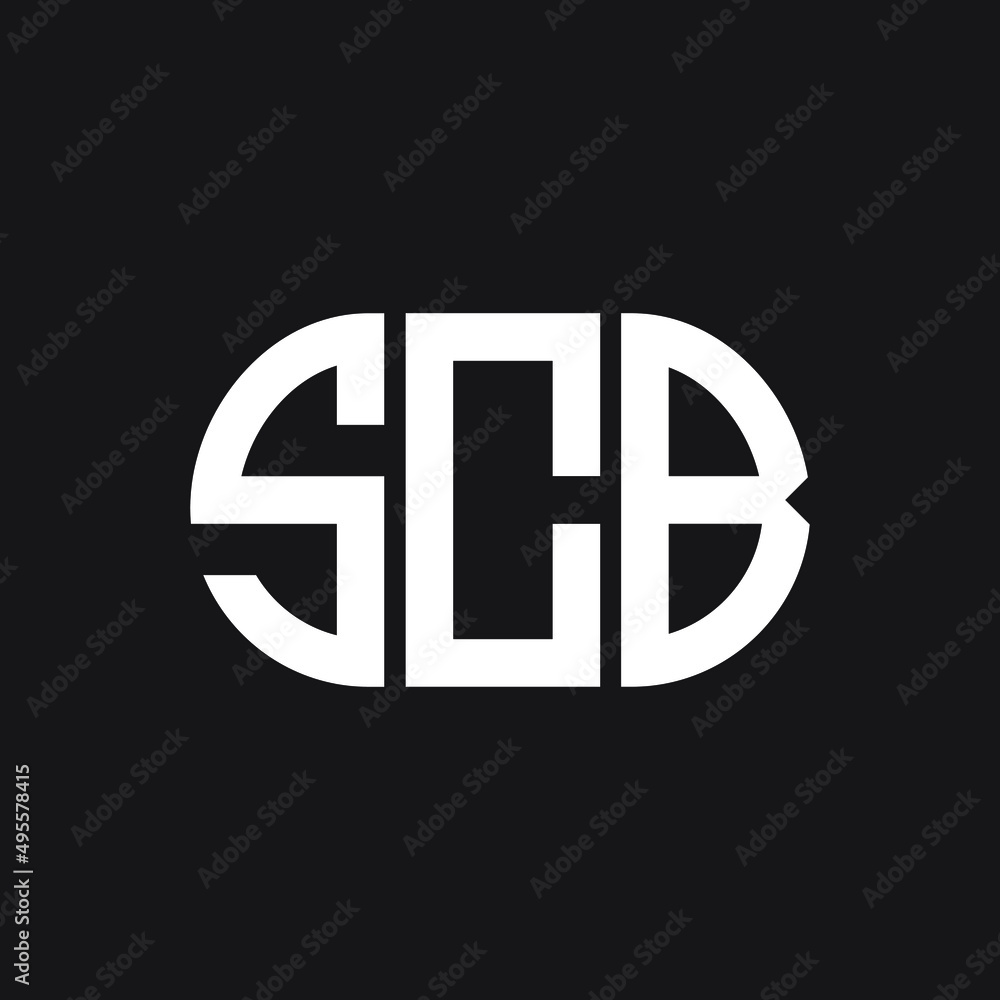 SCB letter logo design on Black background. SCB creative initials ...