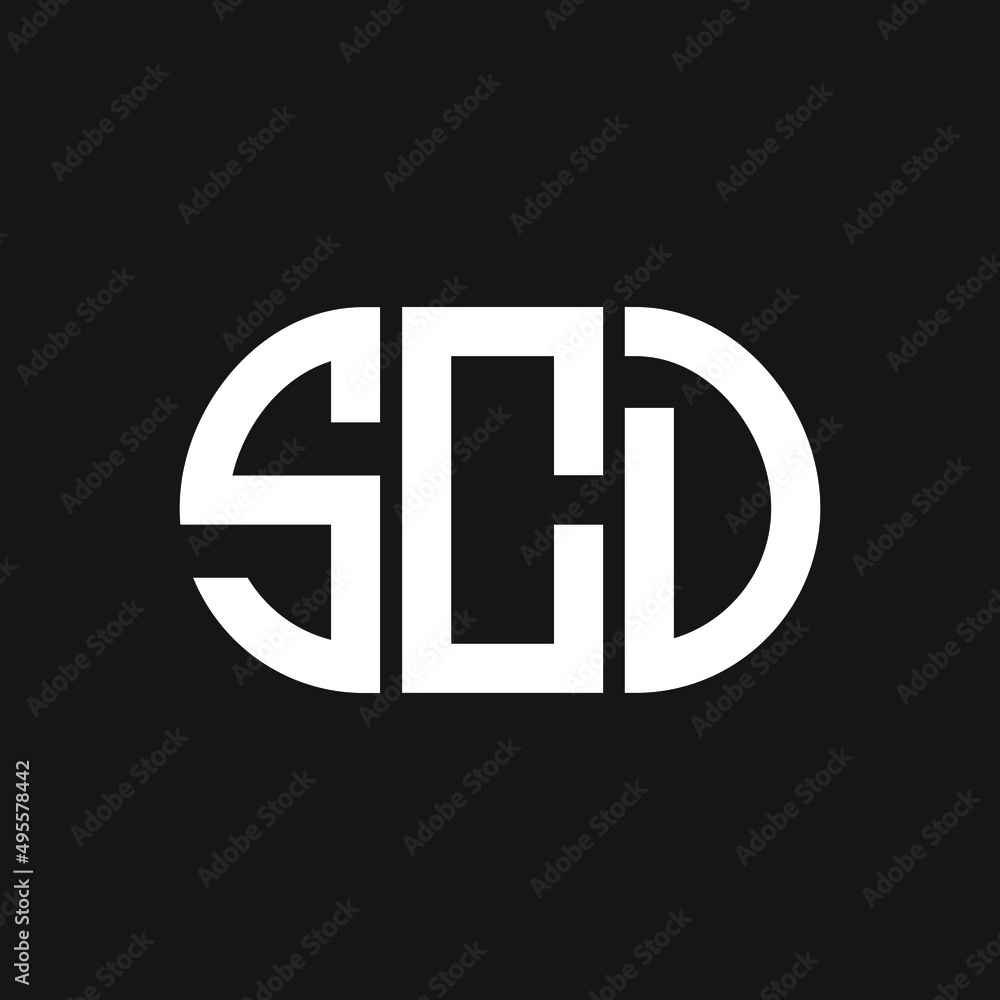 SCD letter logo design on Black background. SCD creative initials ...
