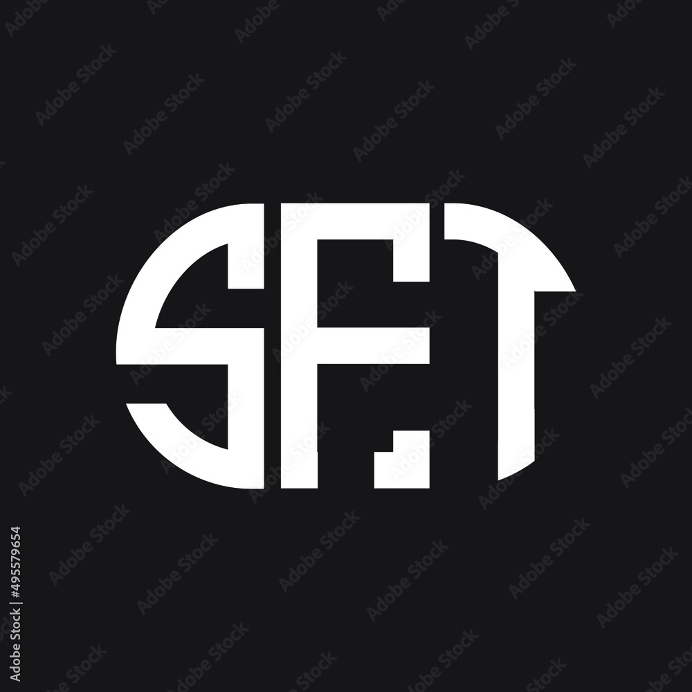 SFT letter logo design on black background. SFT creative initials ...