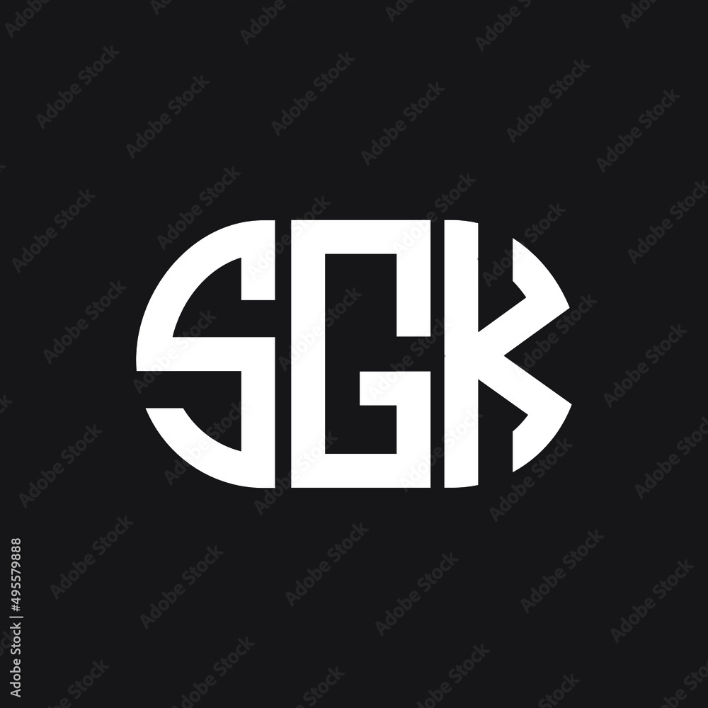 SGK letter logo design on Black background. SGK creative initials ...