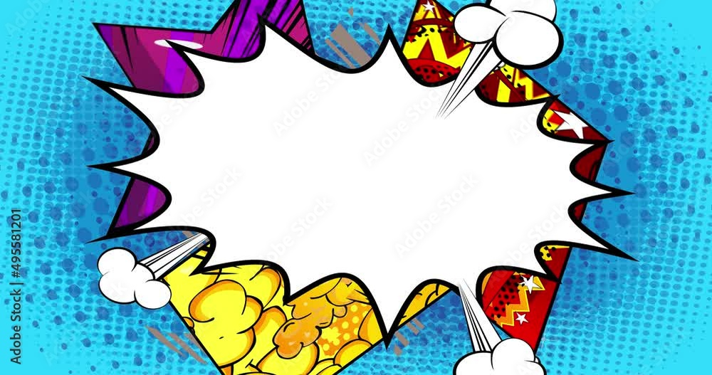 Background animation in pop art, comics style. Retro manga cartoon ...