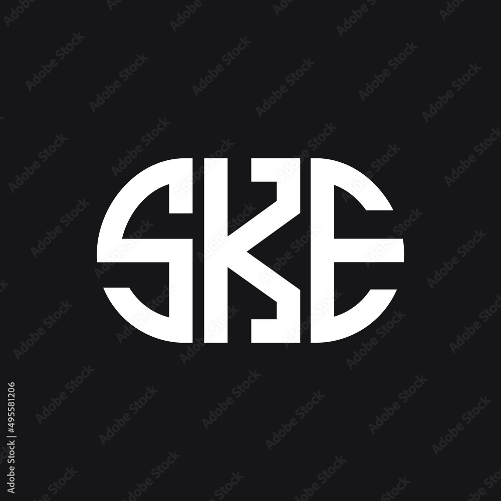 SKE letter logo design on black background. SKE creative initials ...
