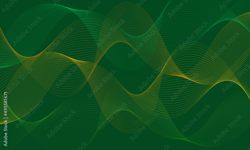 Abstract green background with smooth green lines Stock Vector | Adobe ...