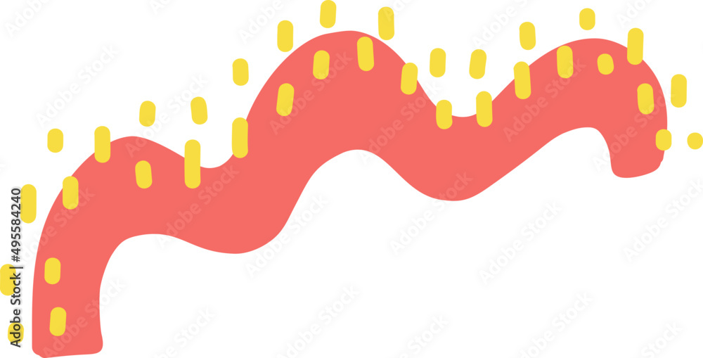 Cartoon vector red abstract object, doodle element for decor Stock ...