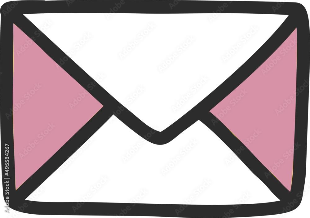 Cartoon vector envelope object, doodle element for decor Stock Vector ...