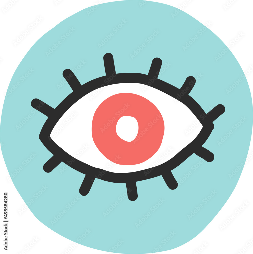 Cartoon vector eye object, doodle illustration for decor Stock Vector ...