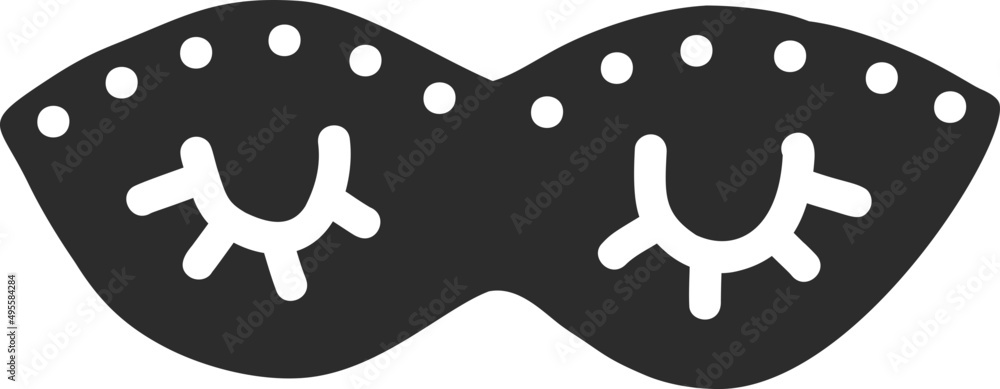 Cartoon vector mask object, doodle illustration for decor Stock Vector ...