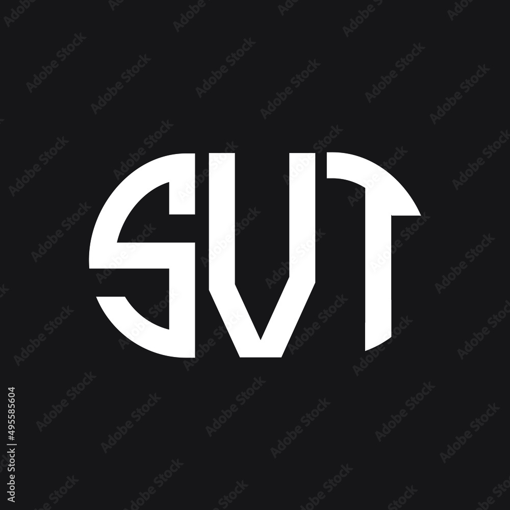 SVT letter logo design on Black background. SVT creative initials ...