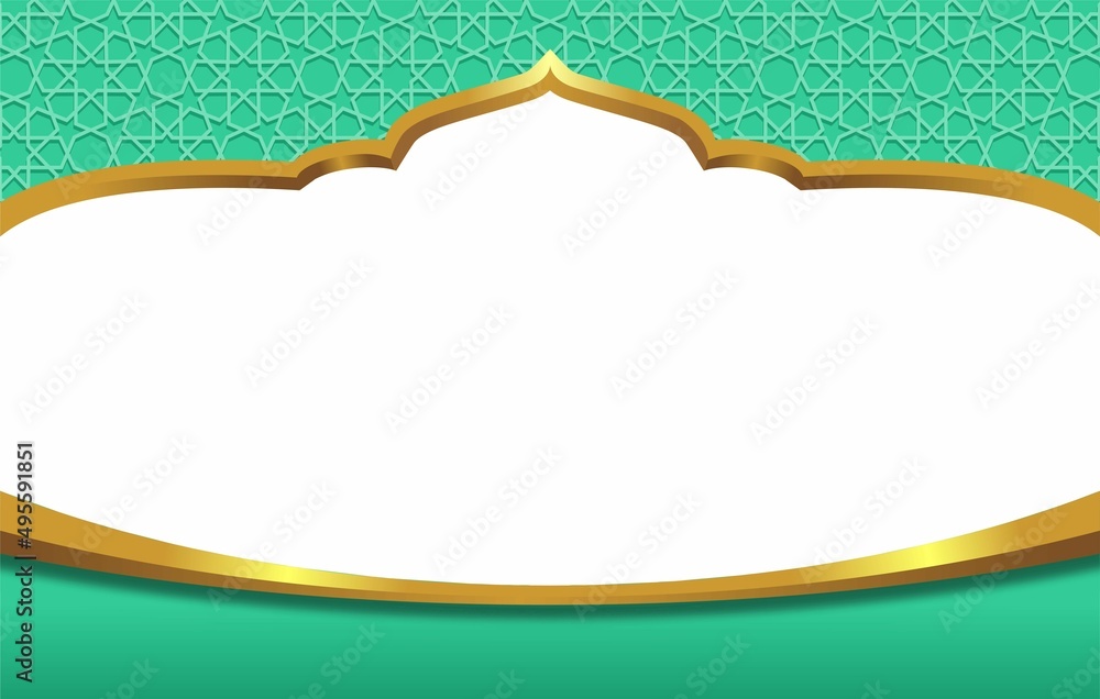 Luxury green Islamic Frame vector illustration Stock Vector | Adobe Stock