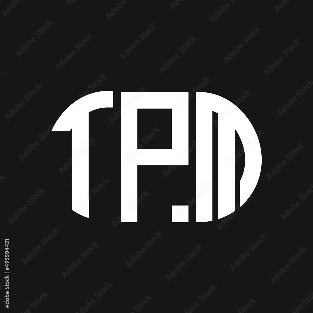 TPM letter logo design on Black background. TPM creative initials ...