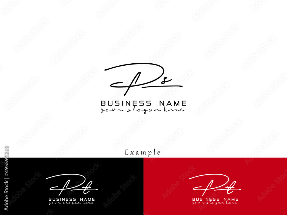 Letter PS Logo Design, Typography Ps sp Signature Letter Logo Design ...