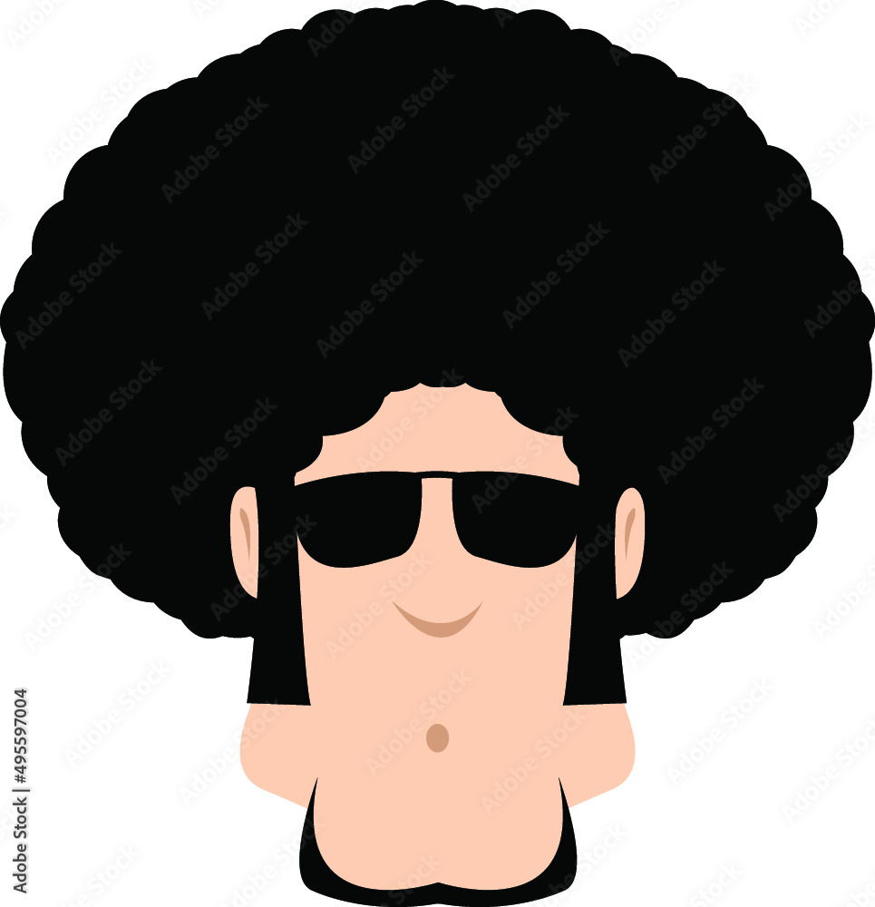 Hand drawn cartoon afro man Stock Vector | Adobe Stock