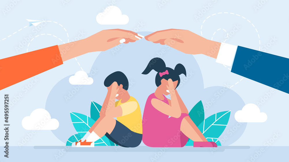 Parents protect their children from danger. The concept of family ... Parents protect their children from danger. The concept of family ...