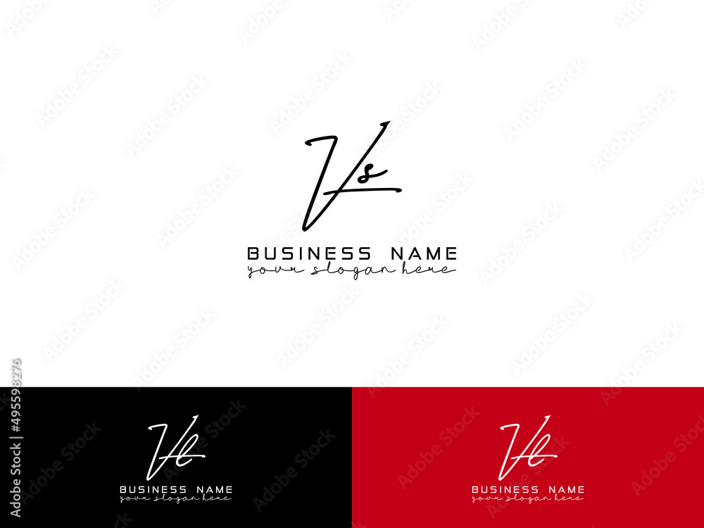 Colorful VS Logo Image, Minimalist Vs sv Signature Letter Logo Icon ...