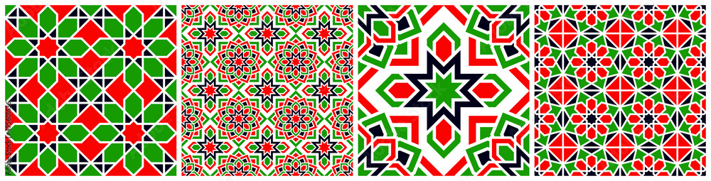 UAE, Iraq Kuwait, Oman vector seamless pattern. Repeated arabic ...