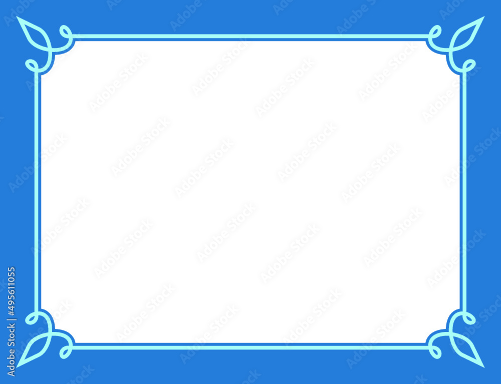 Vector border frame. Blue fresh background or advertising banner ...