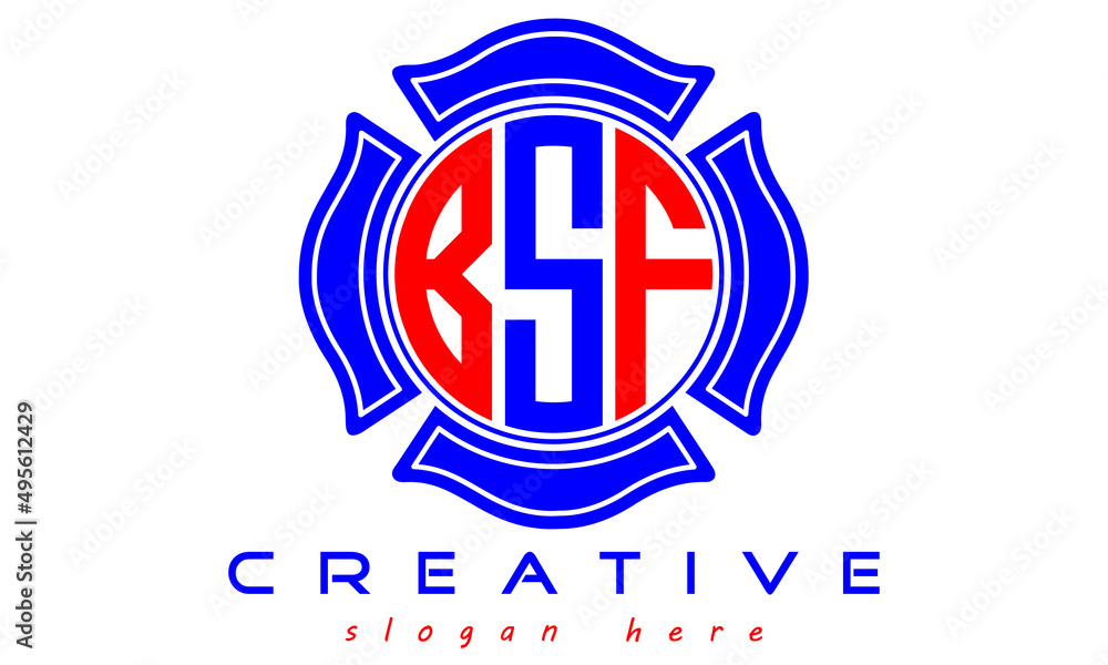 BSF three letters circle monogram initial geometric curves logo design ...