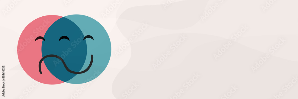 Metaphor bipolar disorder mind mental. Double face. Split personality ...