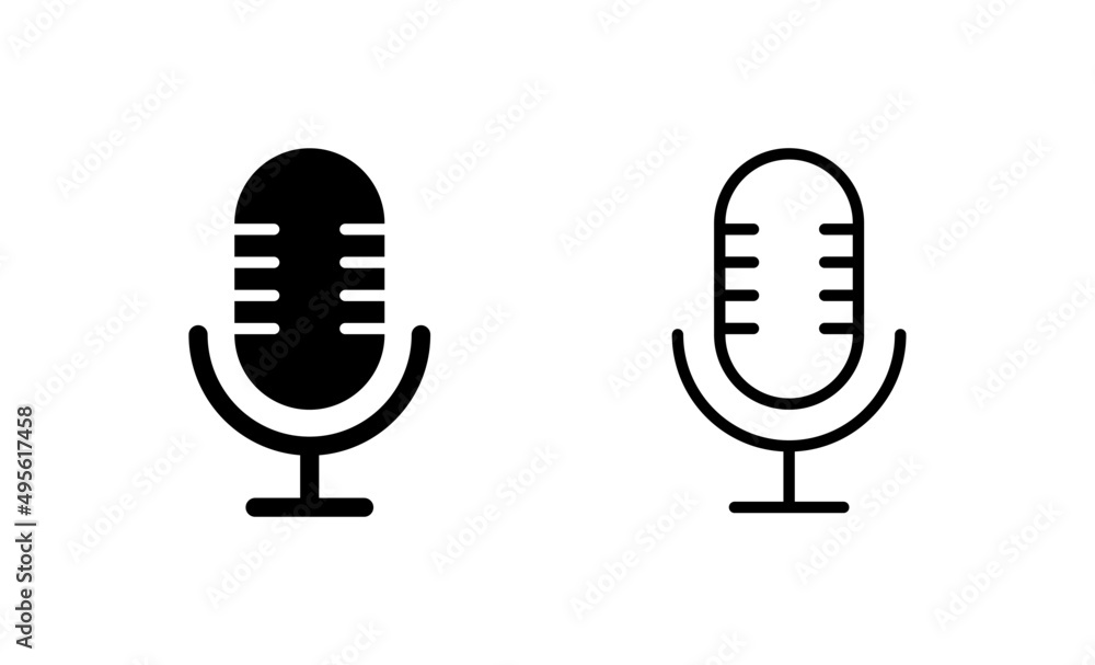 Microphone icon vector. karaoke sign and symbol Stock Vector | Adobe Stock