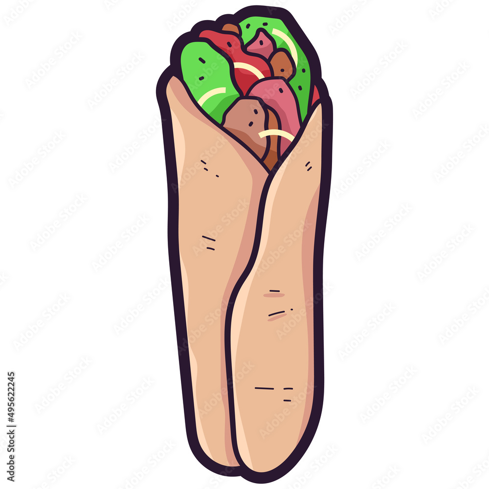 Shawarma vector cartoon illustration isolated on a white background ...
