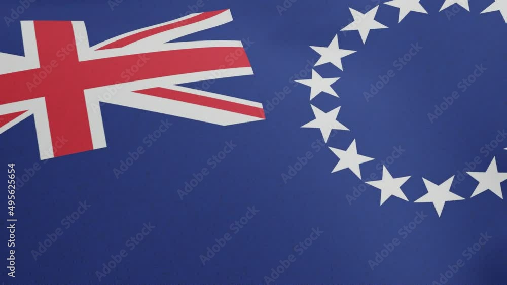 National flag of Cook Islands waving original colors 3D Render, Cook ...
