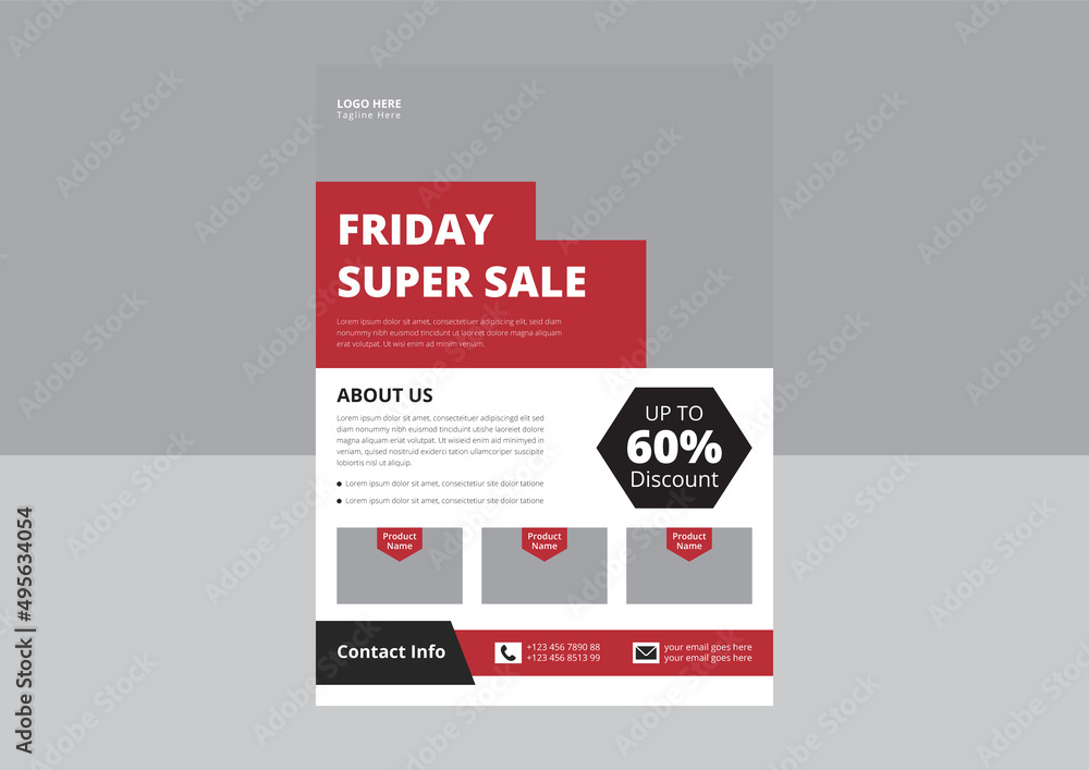 Friday Super Sale Flyer Template Design. Black Friday Sale Promotion ...