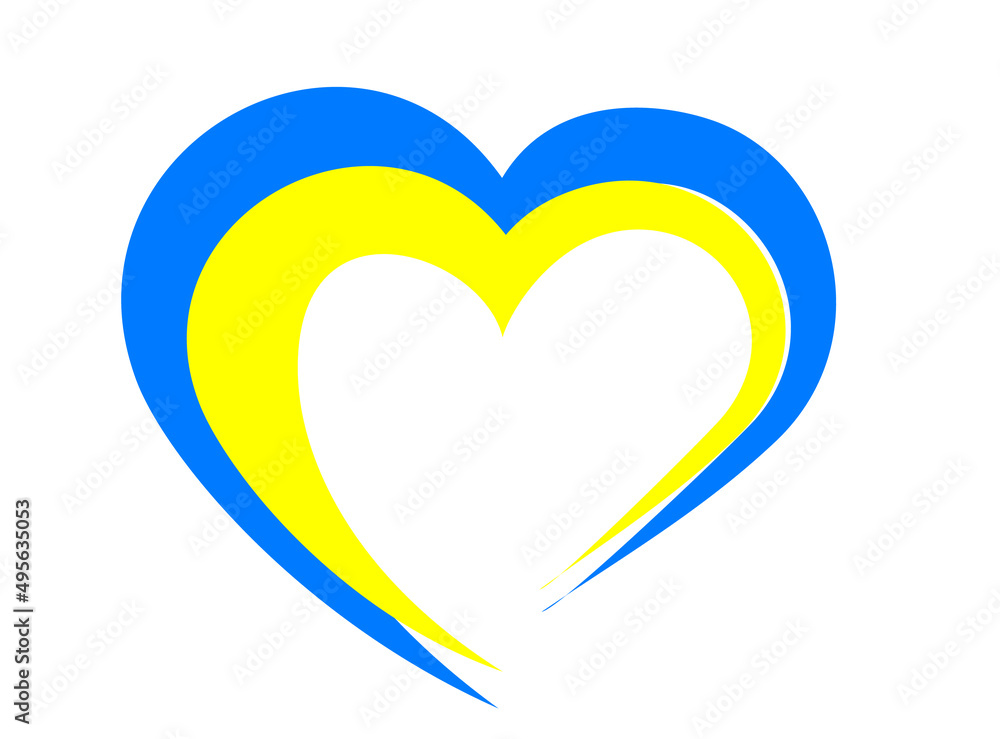 Blue And Yellow Heart Clipart