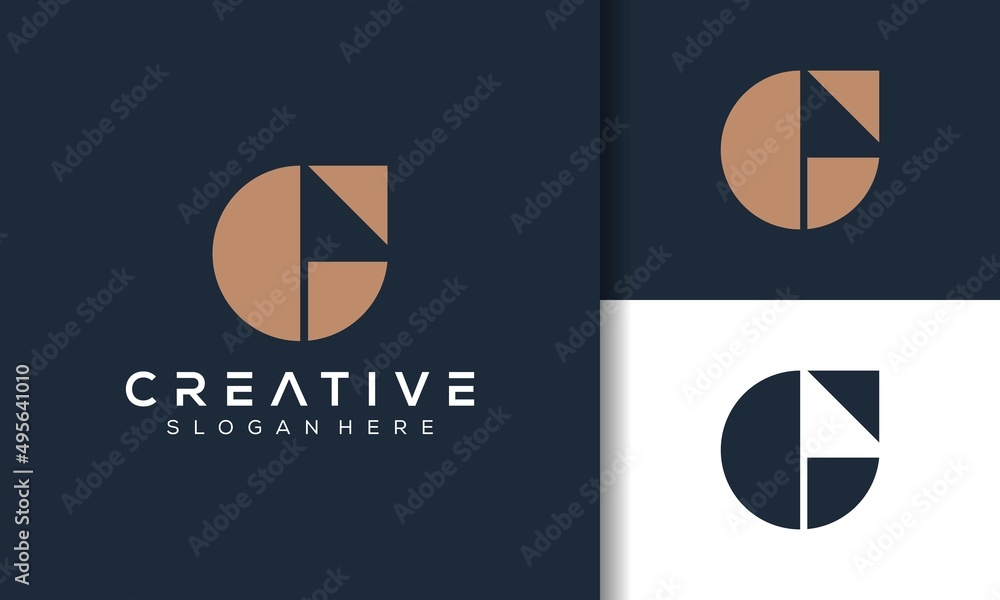 Abstract monogram letter g logo design Stock Vector | Adobe Stock
