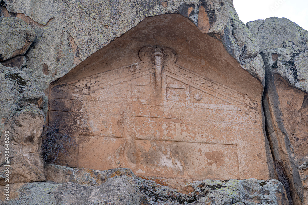 Midas Monument of Phrygian King Yazılıkaya which is located in the ...