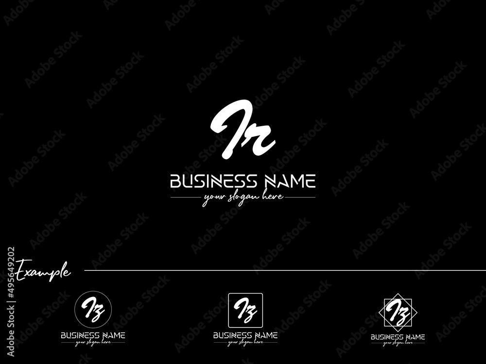 Letter IR Signature Logo, Black Ir ri Logo Icon Vector For Unique ...