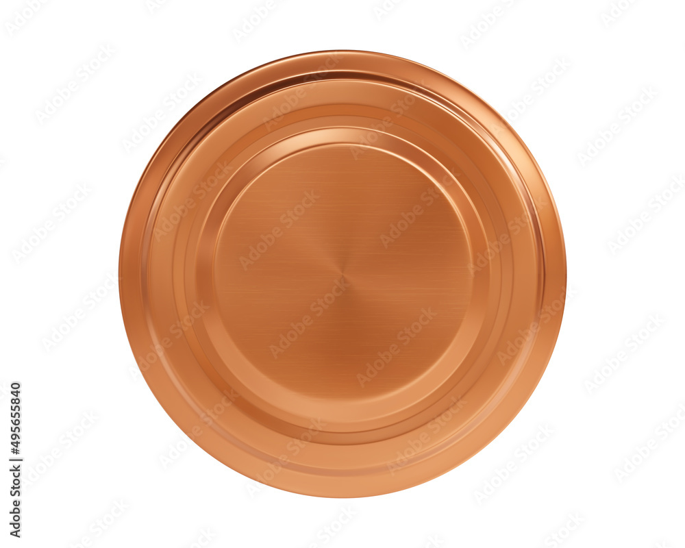 Realistic bronze jar lid mockup top view isolated on white background ...