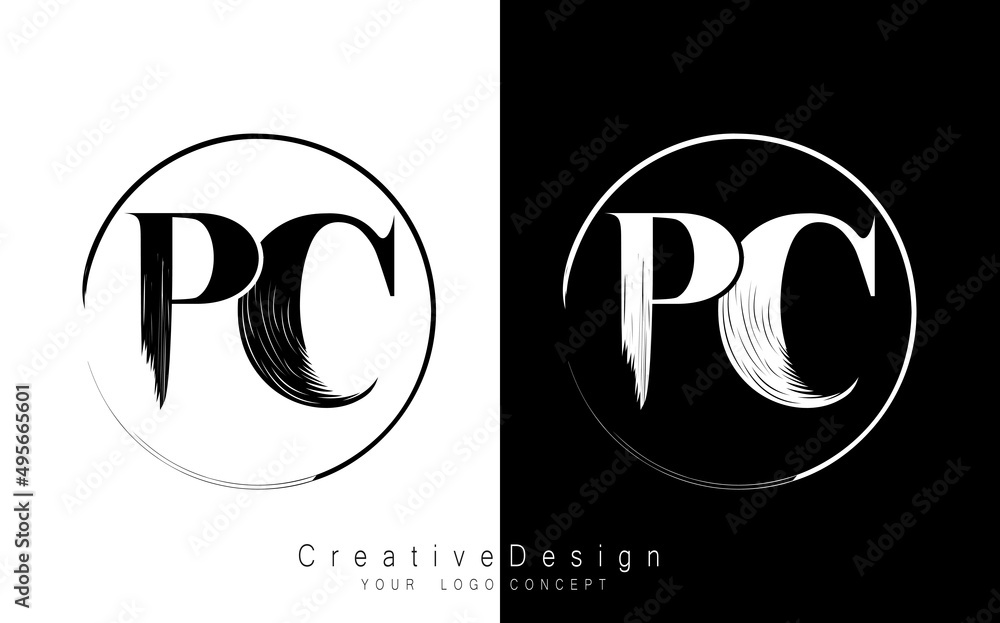 PC letter logo design template vector Stock Vector | Adobe Stock