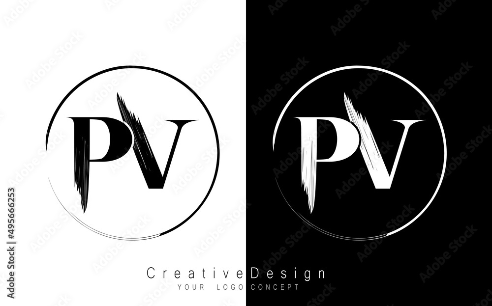 PV letter logo design template vector Stock Vector | Adobe Stock